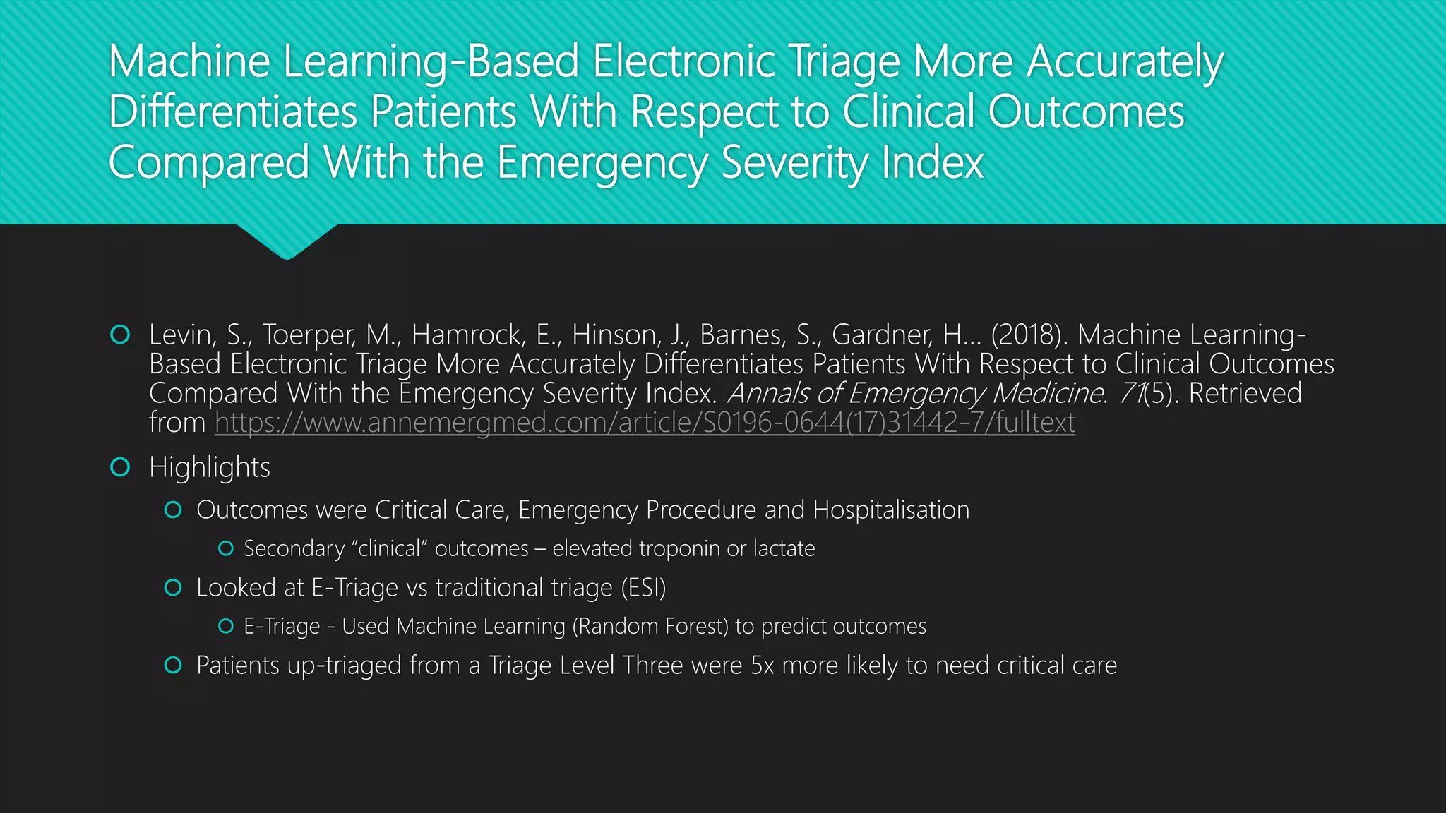 Emergency Department Triage and Digital Health | PPT