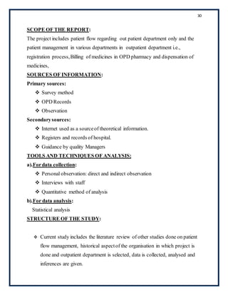 Project report on Time and motion study and OPD questionnaire survey ...