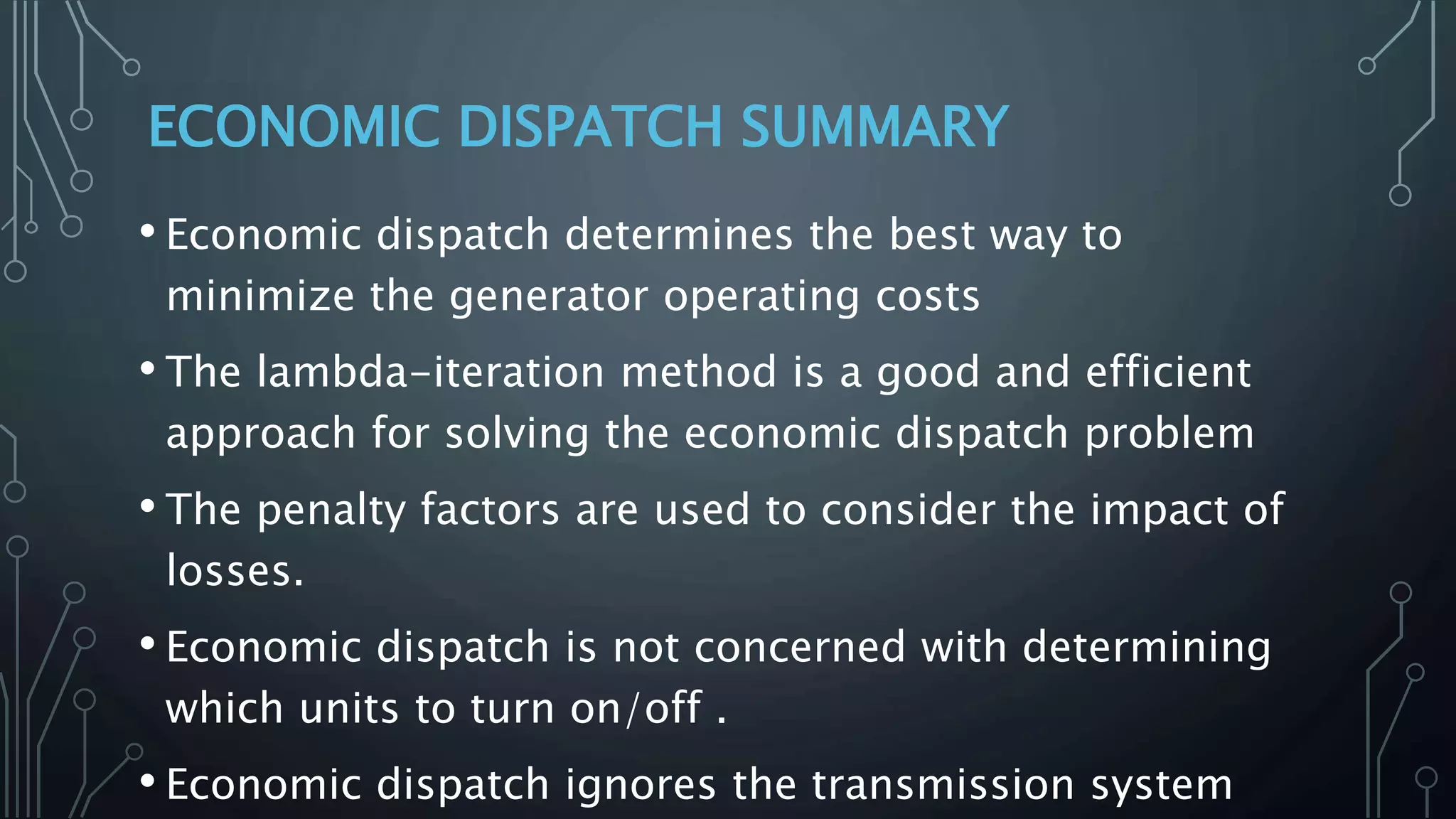 A presentation on economic load dispatch | PPTX | Power and Energy Industry | Industries