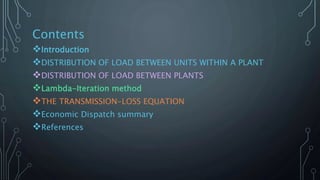 A presentation on economic load dispatch | PPTX
