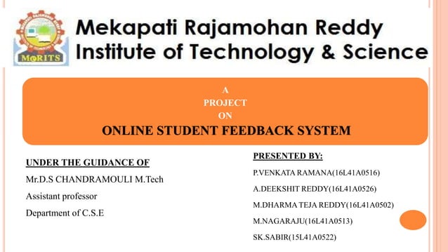 ONLINE STUDENT FEEDBACK SYSTEM | PPTX
