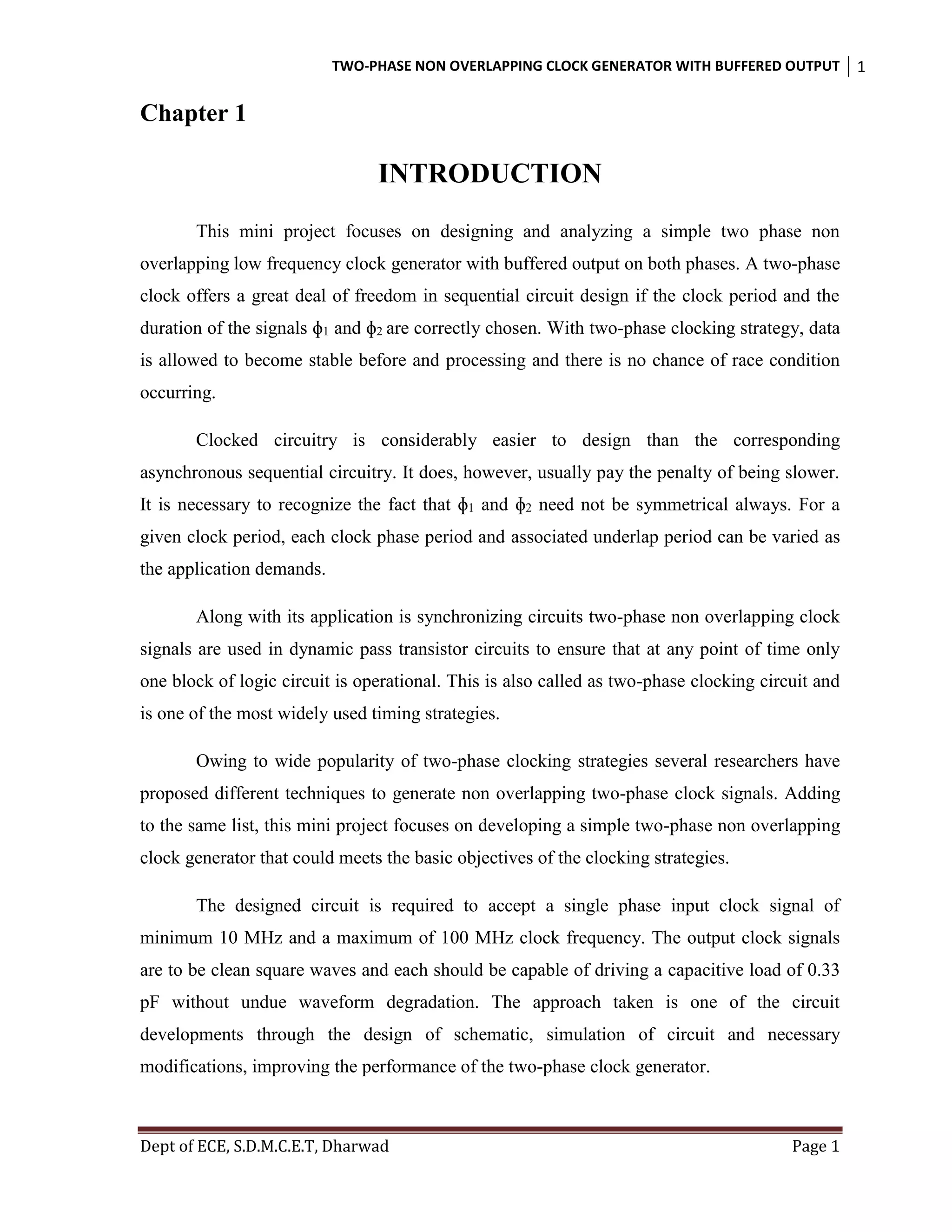 Design of -- Two phase non overlapping low frequency clock generator ...