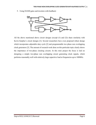 Design of -- Two phase non overlapping low frequency clock generator using Cadence Virtuoso EDA ...