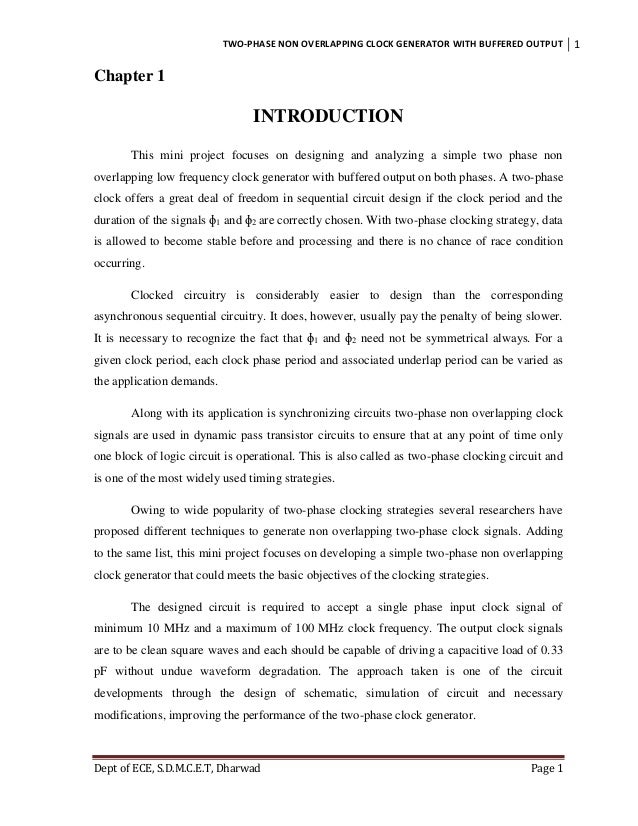 Design of -- Two phase non overlapping low frequency clock generator