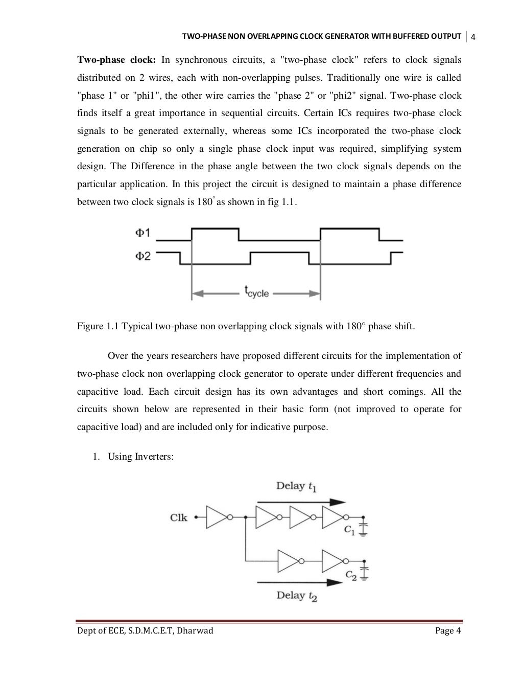 Design of -- Two phase non overlapping low frequency clock generator