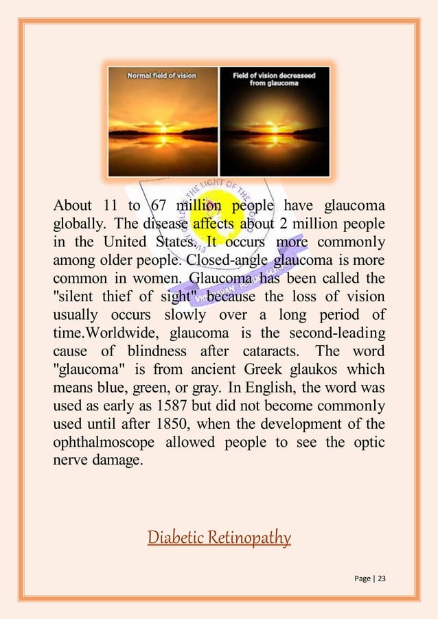 Biology Investigatory Project on Eye Diseases (class 12th) | DOCX