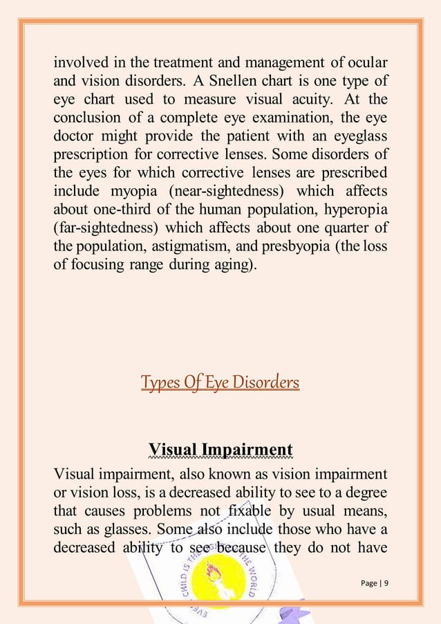Biology Investigatory Project on Eye Diseases (class 12th) | DOCX