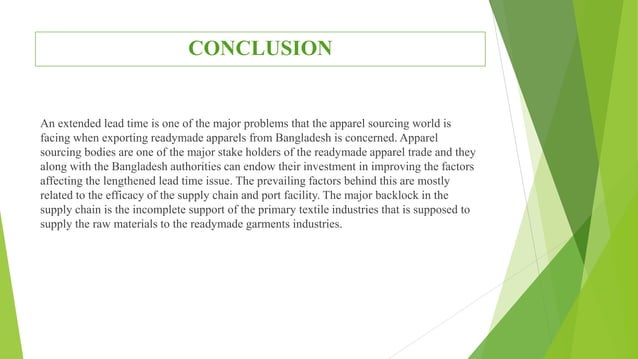 A STUDY ON LEAD TIME MANAGEMENT IN GARMENTS INDUSTRY OF BANGLADSH | PPTX