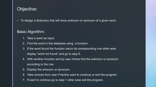 Antonym synonym dictionary using c.pptx