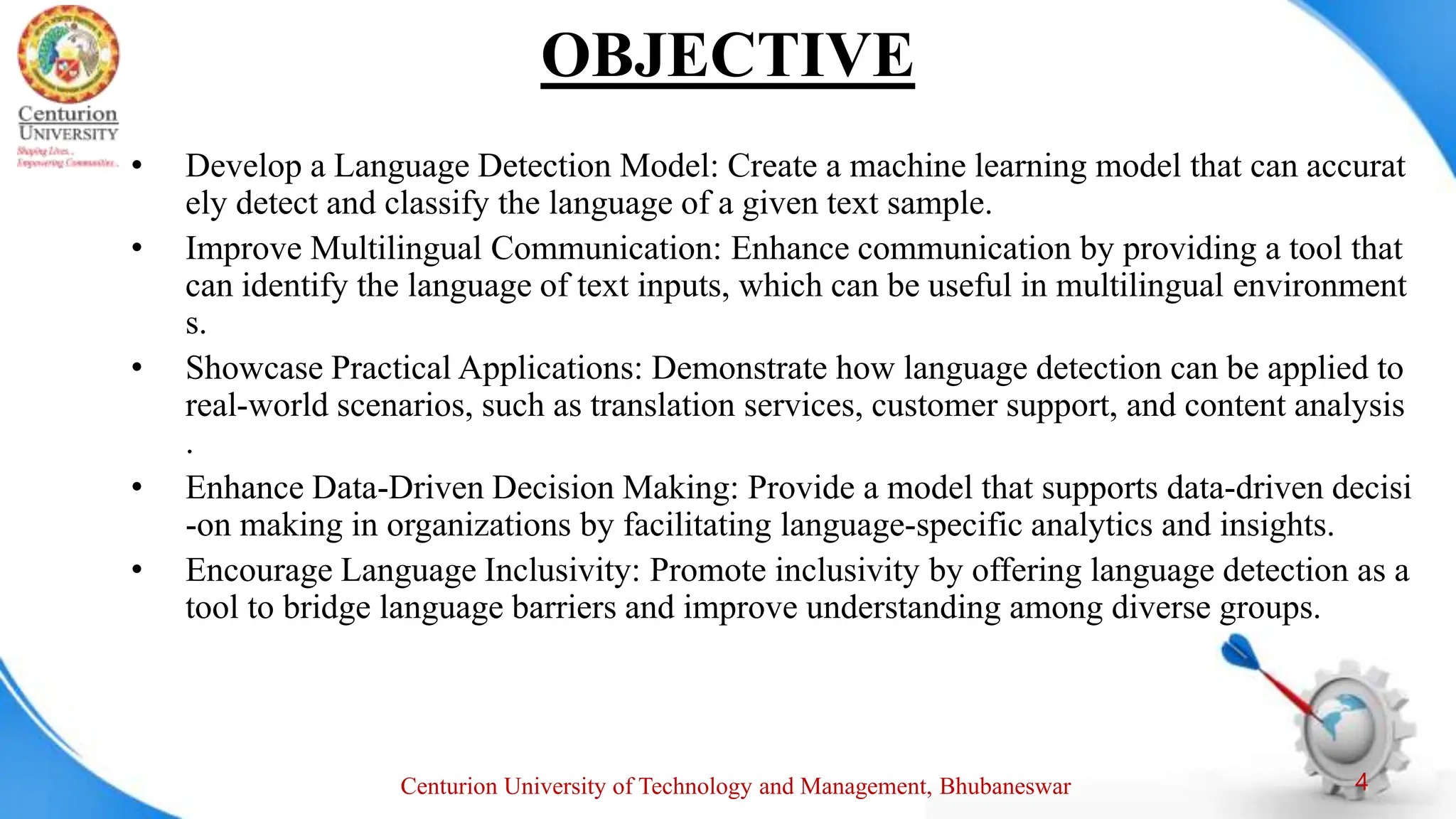 Language detection model presentations. Machine learning | PPTX