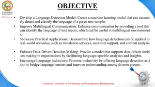 Language detection model presentations. Machine learning | PPTX