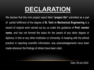 project ppt on turbine and model making process | PPT