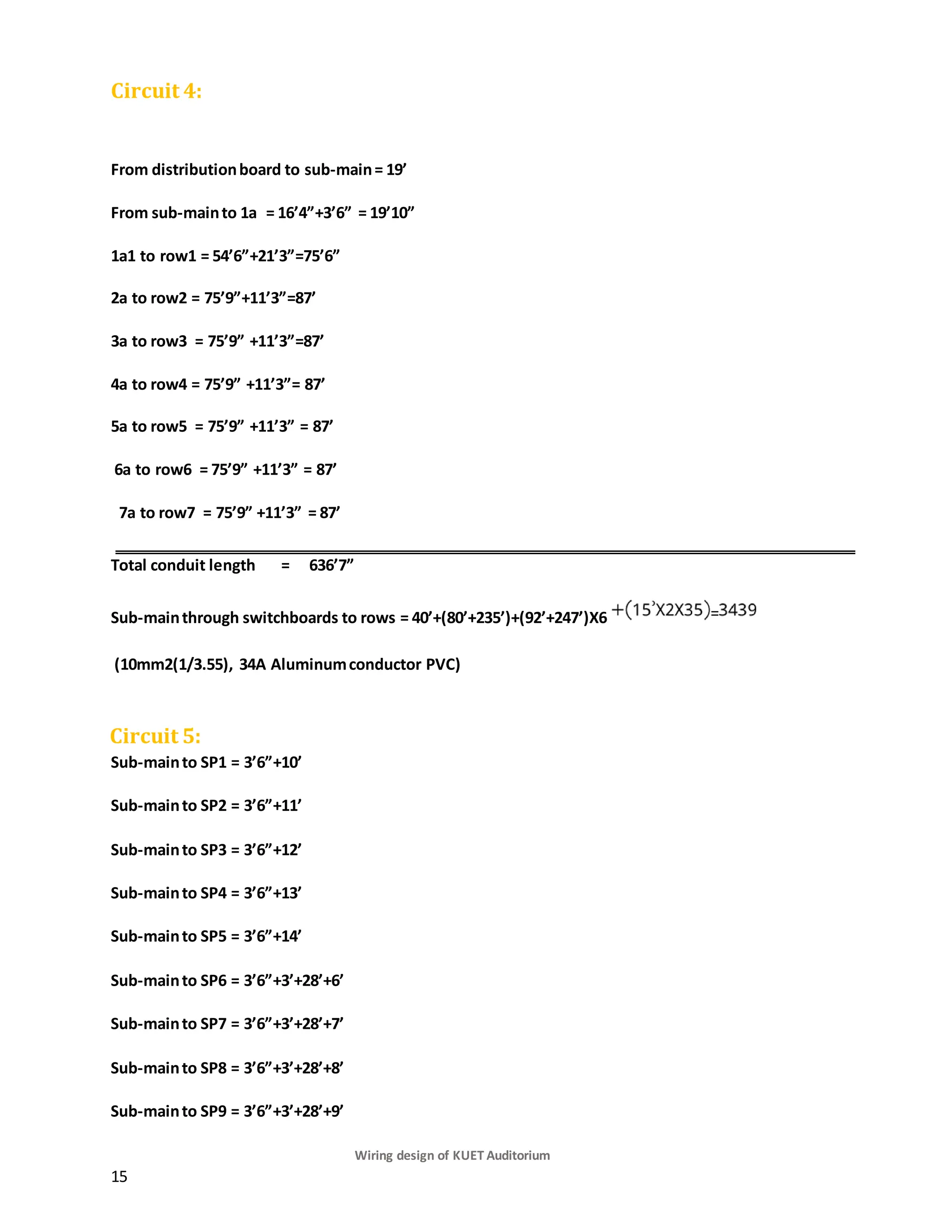 Wiring Design of KUET Auditorium Building | PDF