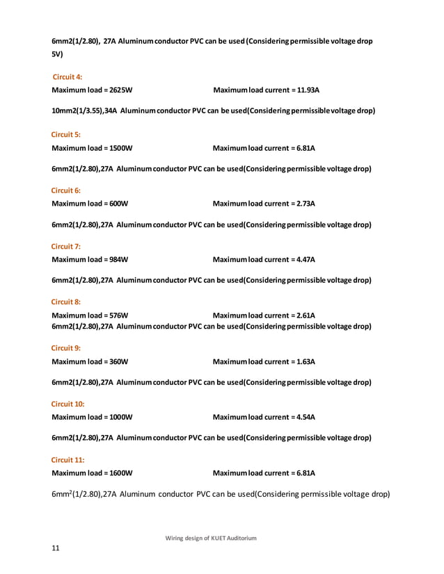 Wiring Design of KUET Auditorium Building | PDF | Civil Engineering ...