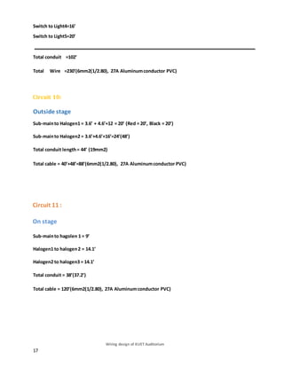 Wiring Design of KUET Auditorium Building | PDF