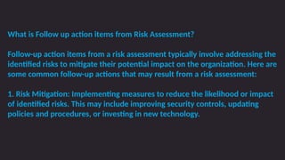 Follow up Action Items for Risk Assessment | PPTX