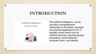 ARTIFICIAL INTELLIGENCE COURSES IN DELHI BY JEETECH ACADEMY | PPTX