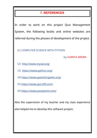 Computer Science investigatory project for class XII | DOCX
