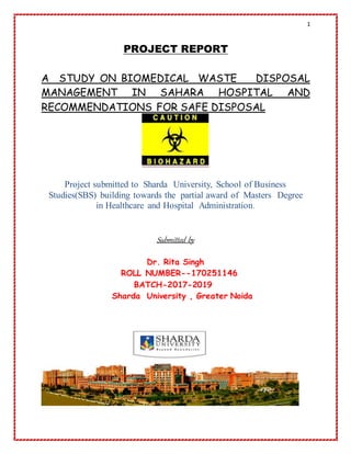 Study on Biomedical waste disposal Management | DOCX