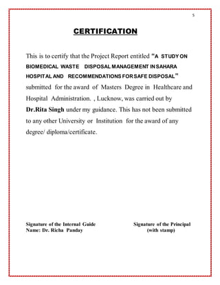 Study on Biomedical waste disposal Management | DOCX