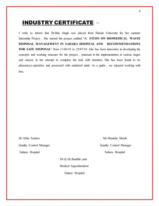 Study on Biomedical waste disposal Management | DOCX