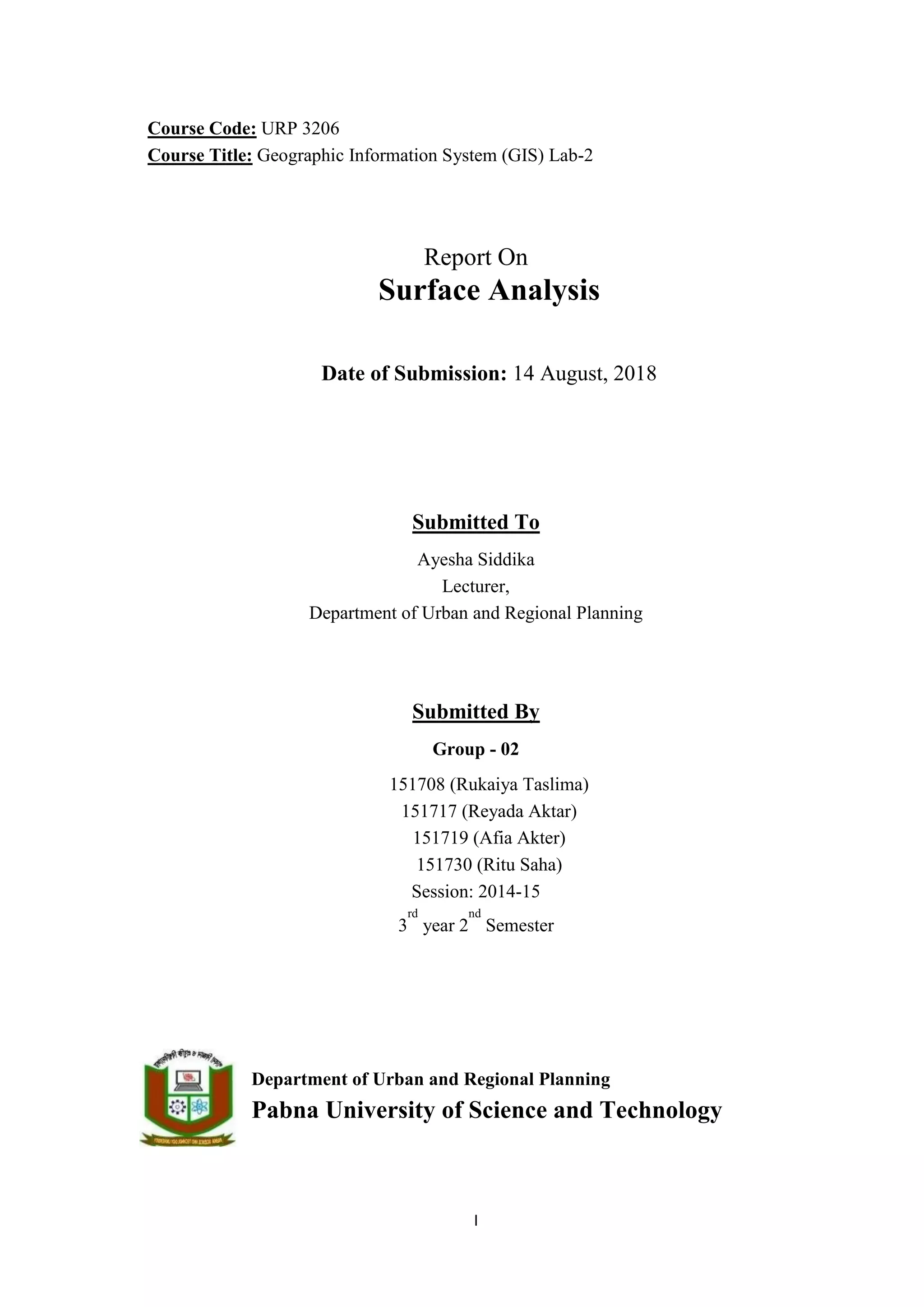 Surface Analysis in GIS | PDF