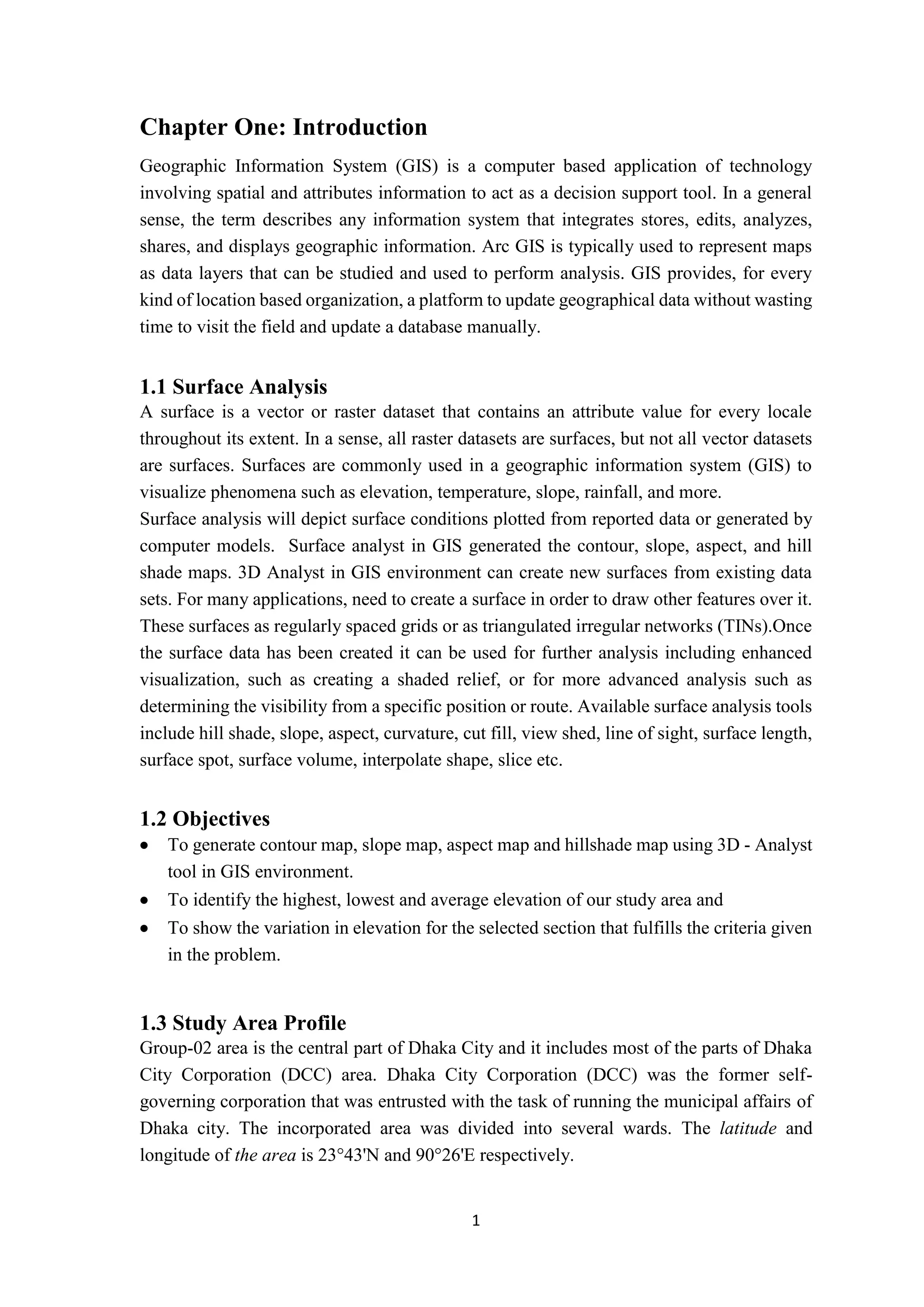Surface Analysis in GIS | PDF