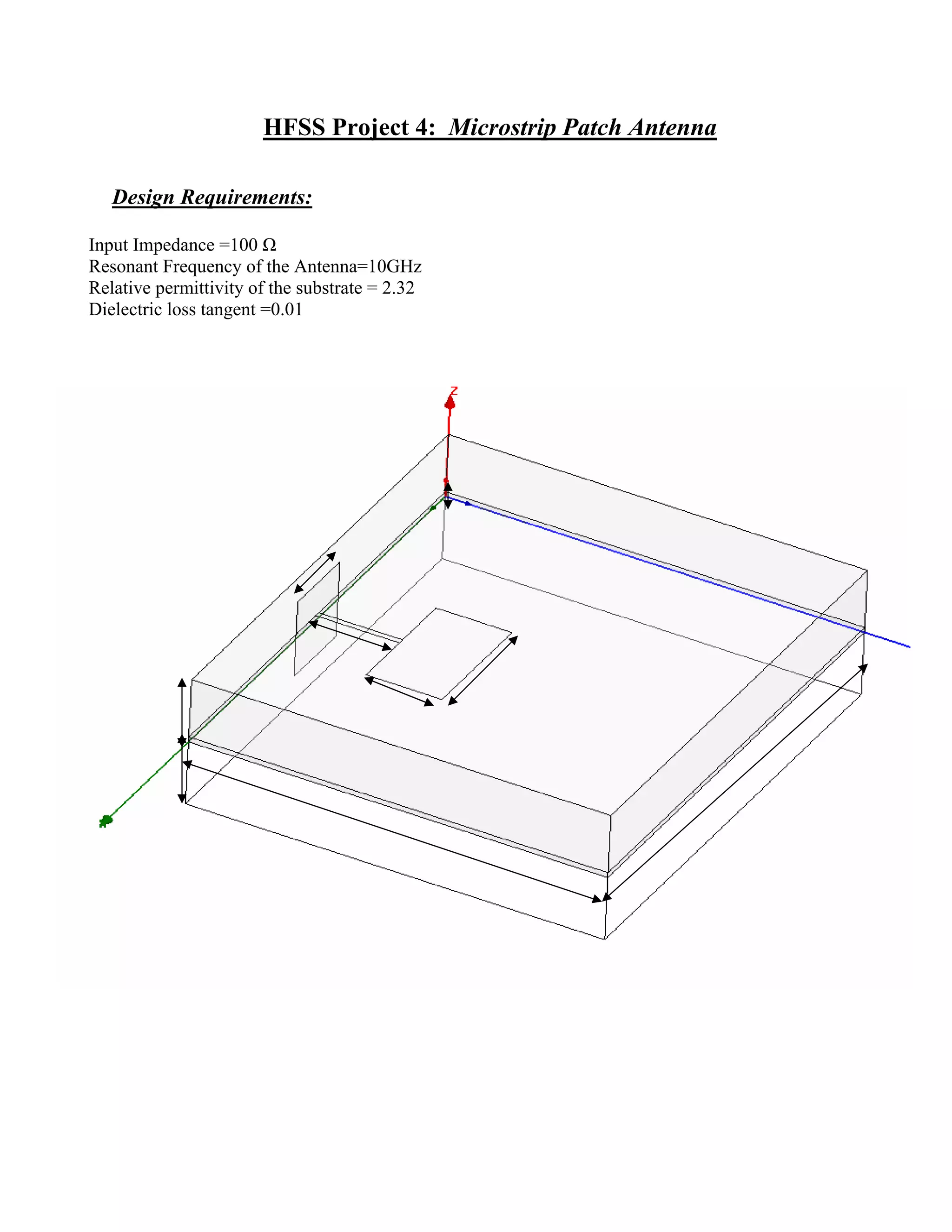 Project 4-microstrip patch antenna | PDF
