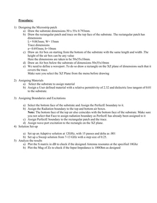 Project 4-microstrip patch antenna | PDF