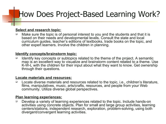 Project Based Learning