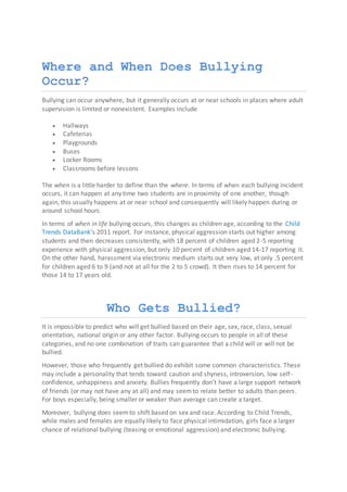 Project bullying | DOCX