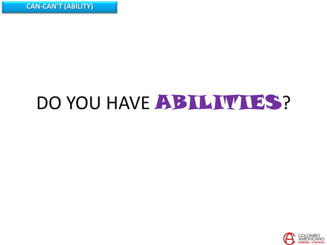 Course 5-Unit 13: Can - can not for abilities. | PPTX