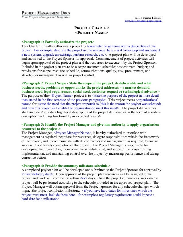 Project charter