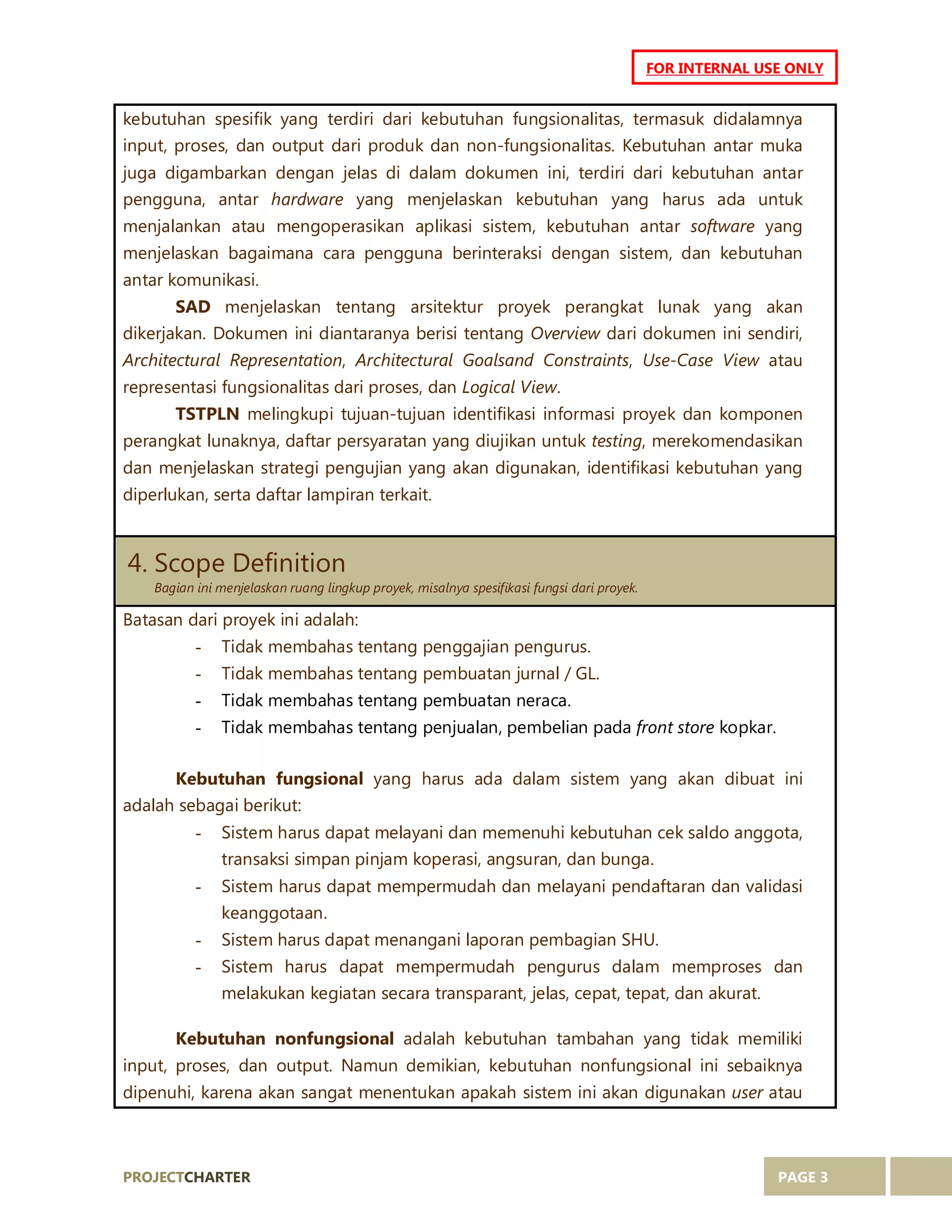 Project charter-Contoh | PDF