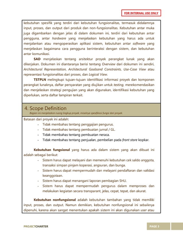 Project charter-Contoh | PDF