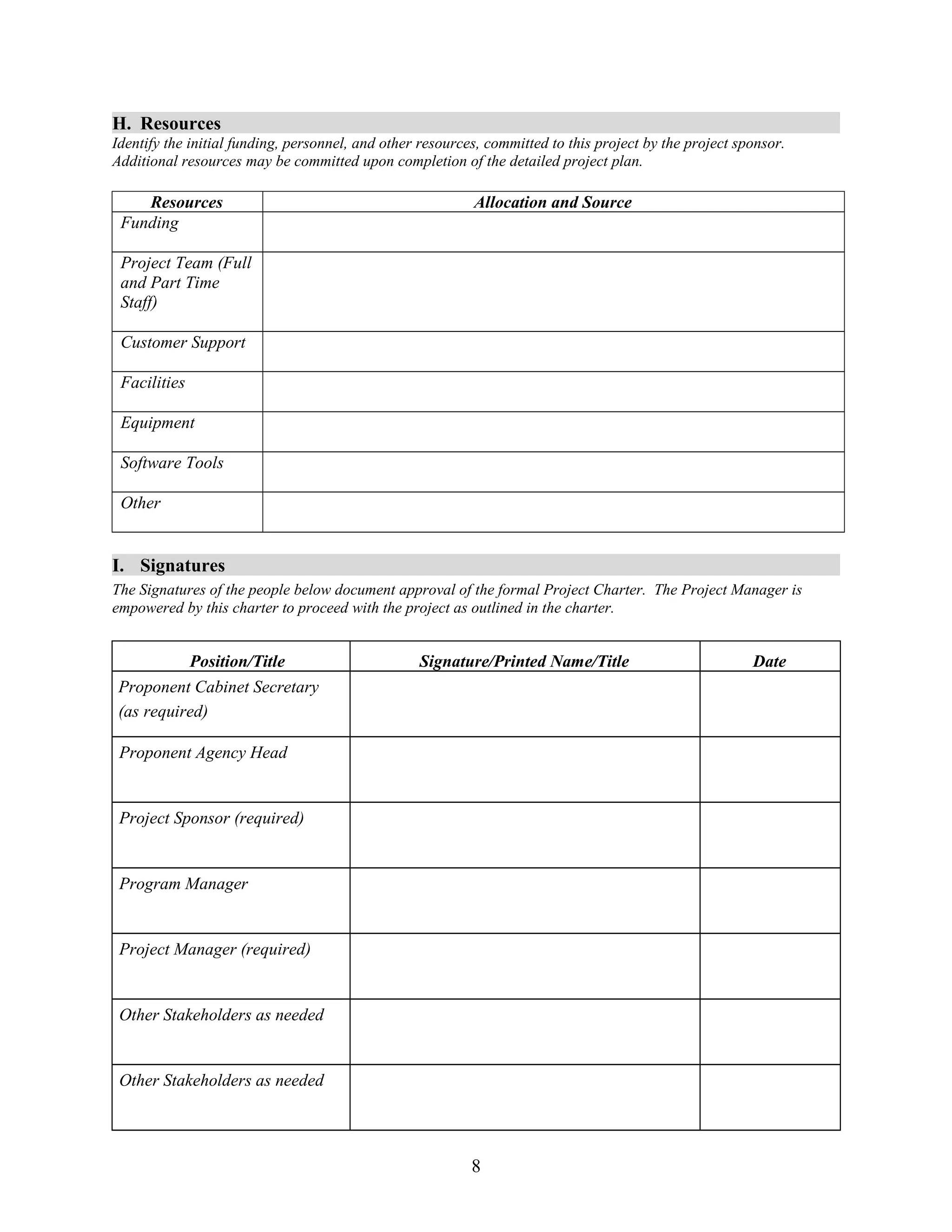 Project charter-template | DOC