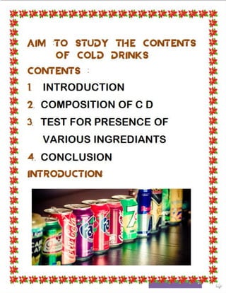 Project chemistry cold drinks | PDF
