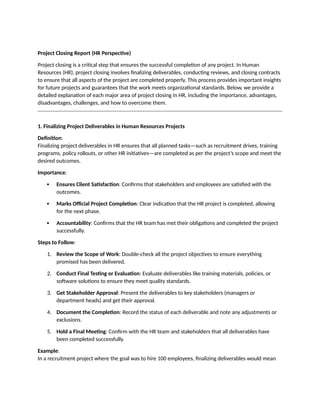 Project Closing Report _ Project Management Topic | PDF