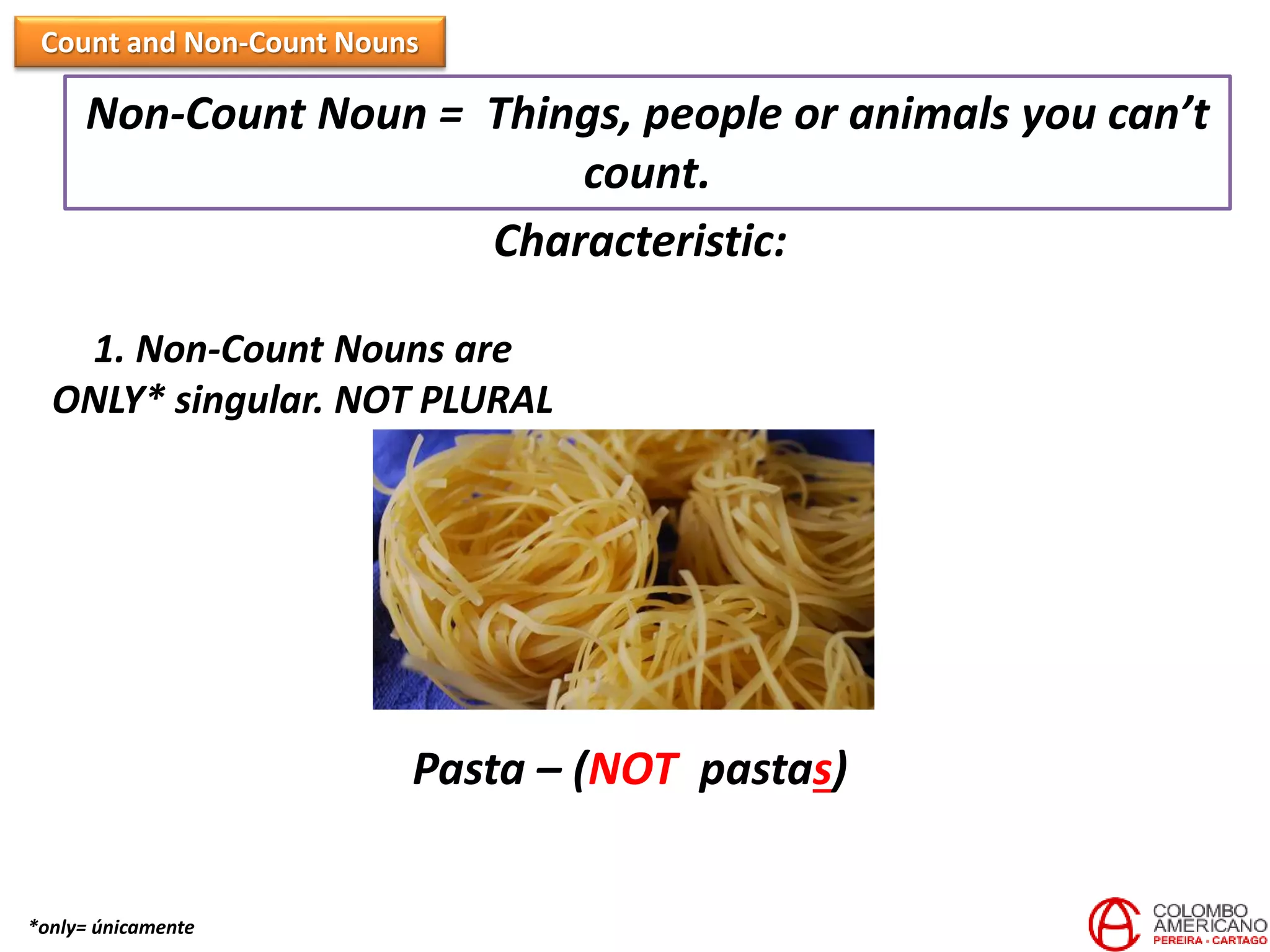 C4 U10 Project count and non-count nouns. -food- | PPTX