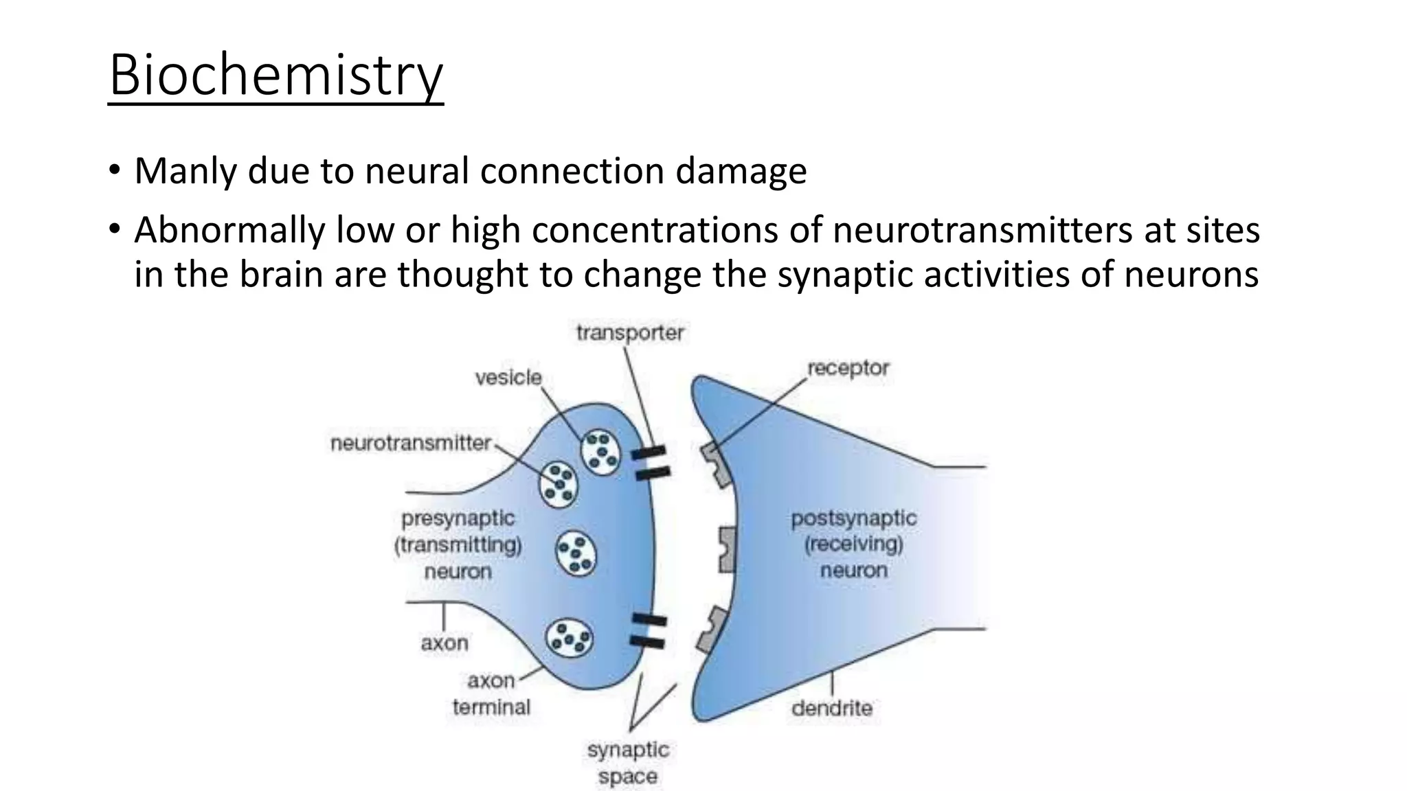 biochemistry of psychiatric disorders | PPTX