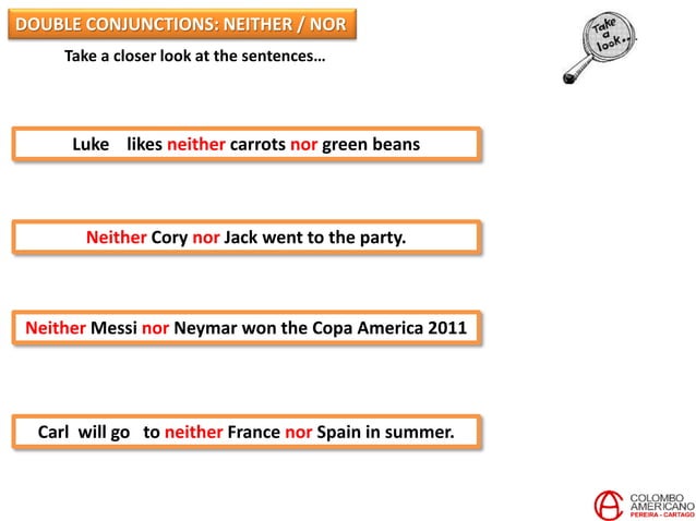 C16 U5 Project double conjunctions (neither...nor) | PPT