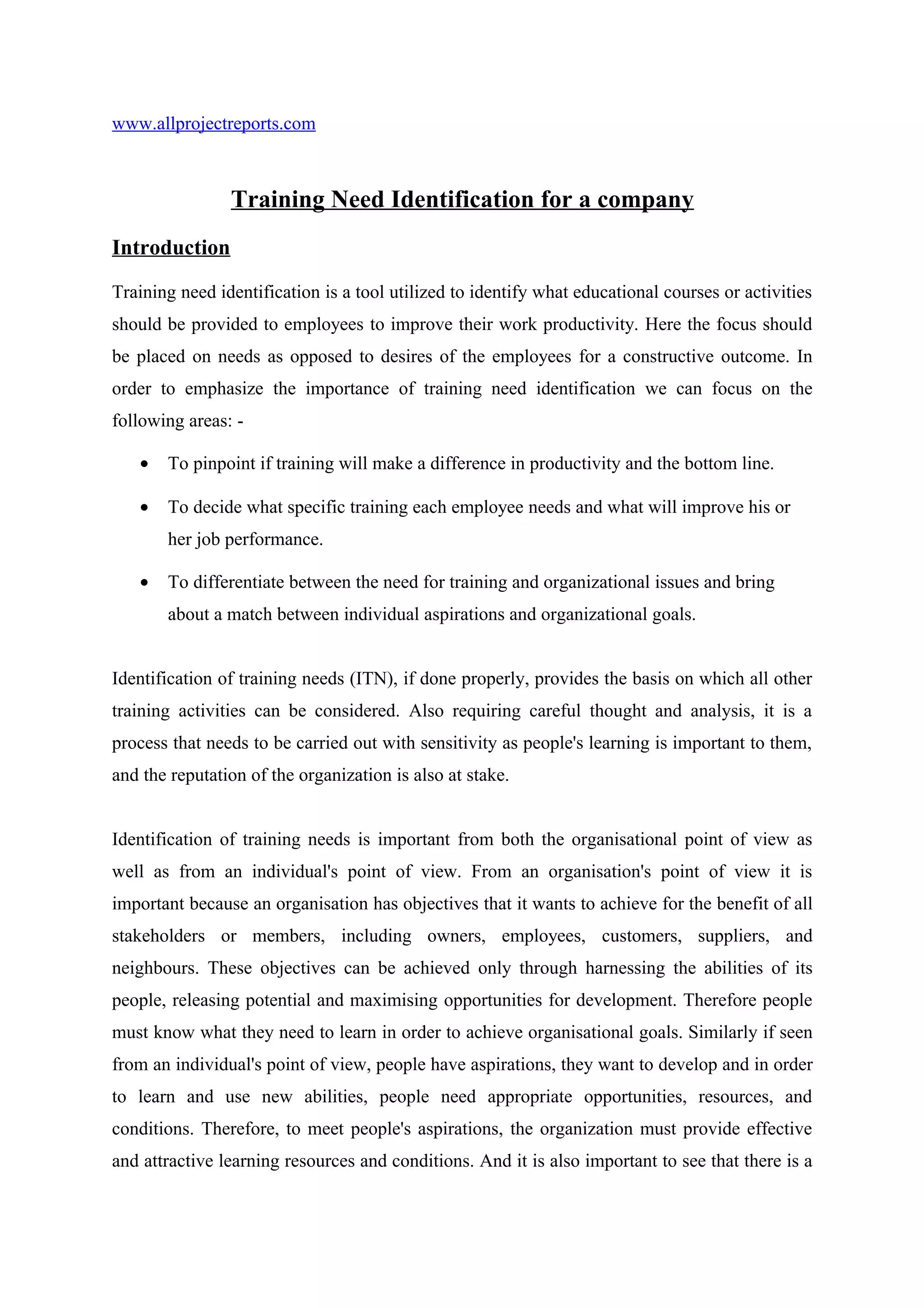 Project employee-training-development | PDF