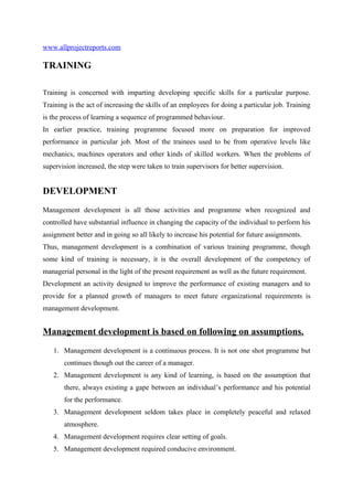 Project employee-training-development | PDF