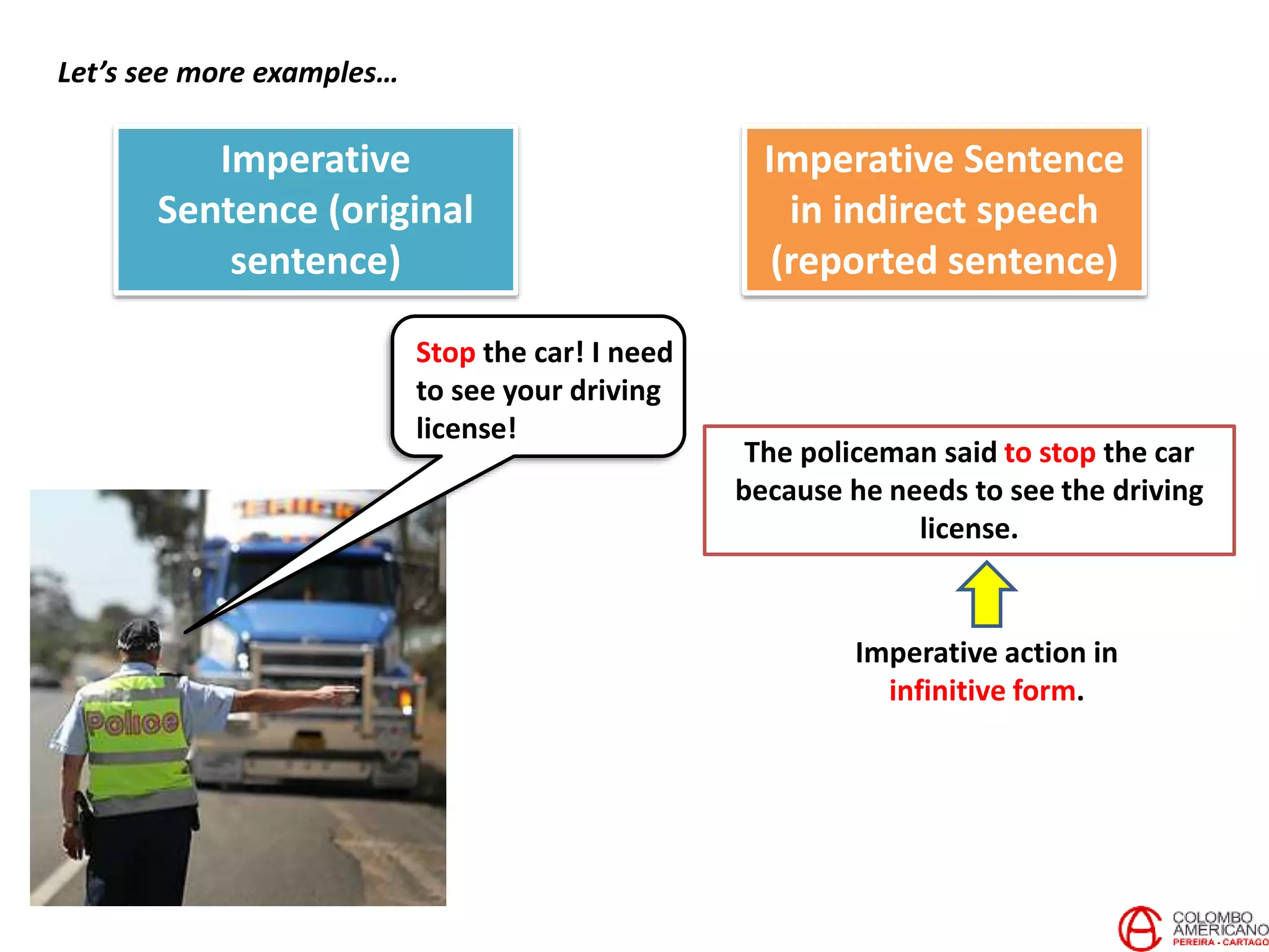 C13 U5 Project indirect speech imperatives | PPTX