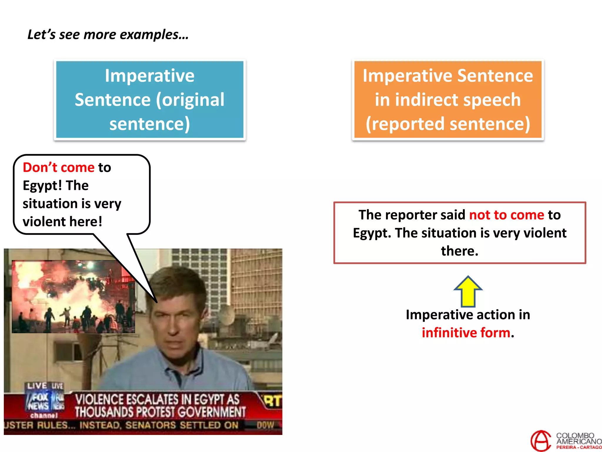 C13 U5 Project indirect speech imperatives | PPTX
