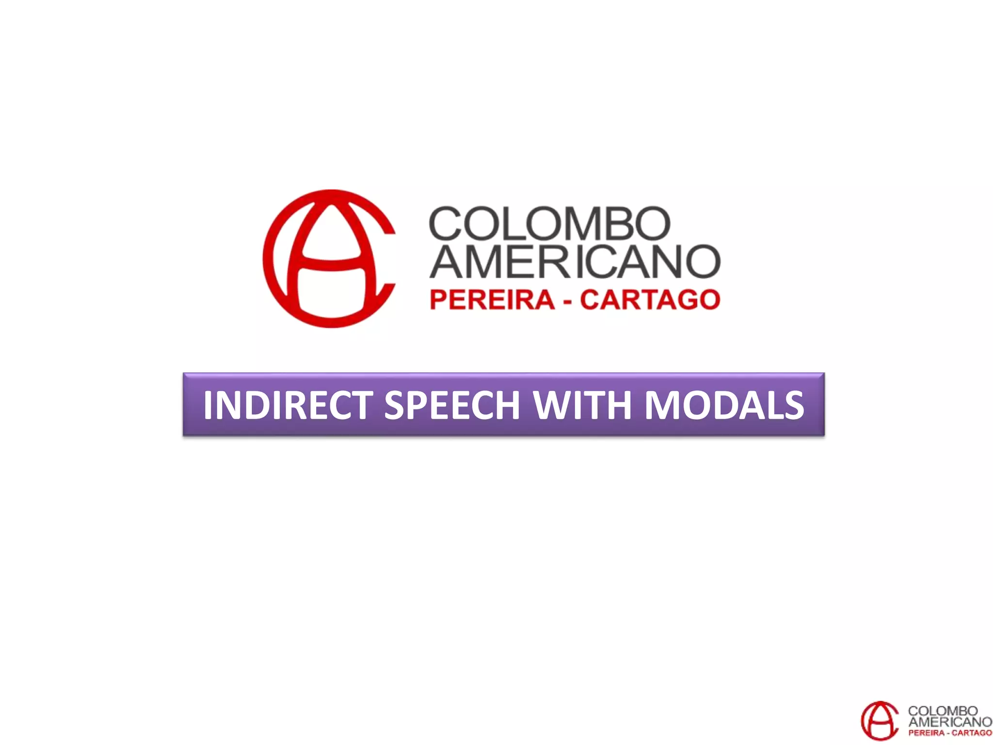C17 U9 Project indirect speech with modals. | PPT