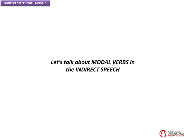 C17 U9 Project indirect speech with modals. | PPT