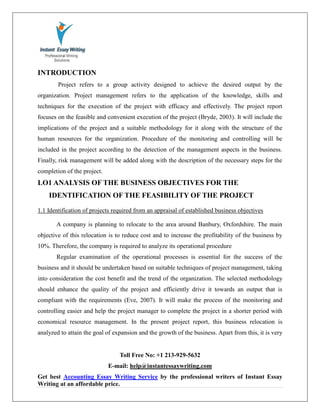 Sample On Project Management By Instant Essay Writing | PDF