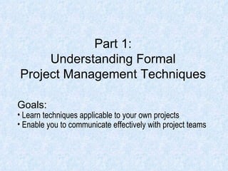 Project Management for Technical Communication Professionals | PPT