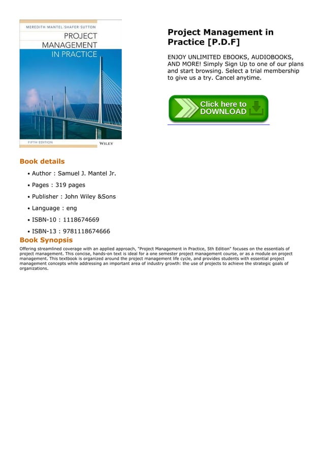 Project Management in Practice [P.D.F] | PDF